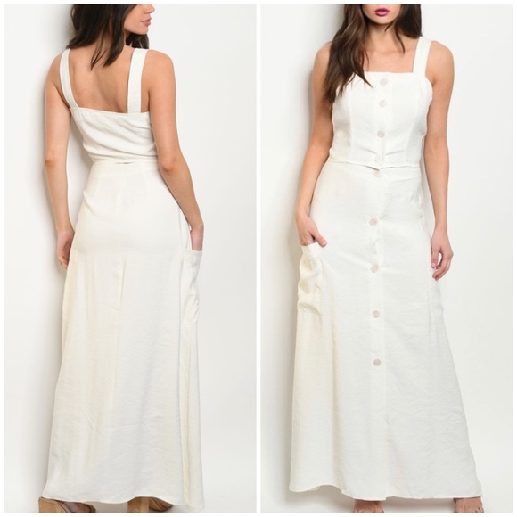 January Summer | Skirts | Ivory Button Down Skirt Set | Poshmark